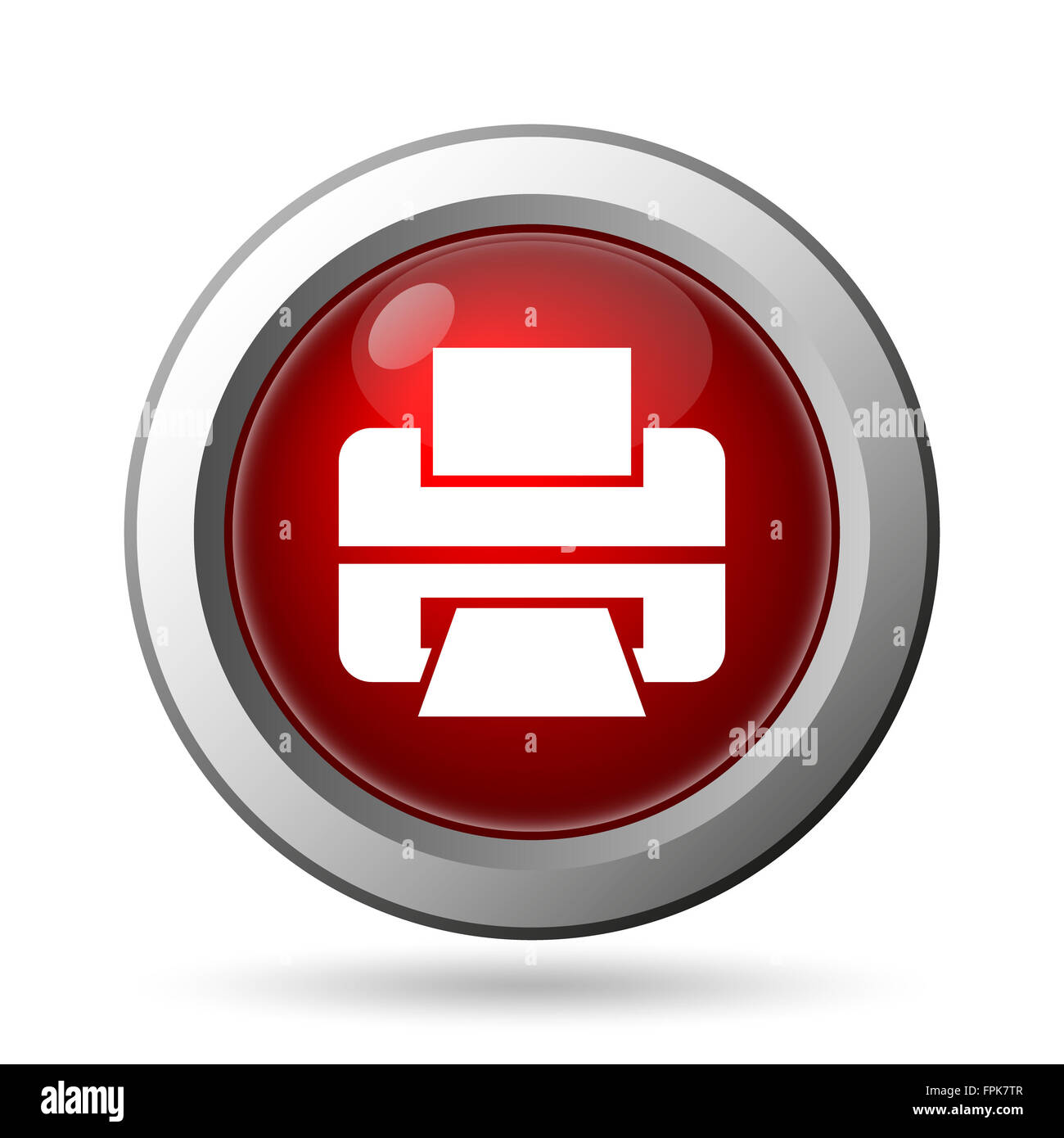 Printer icon. Internet button on white background Stock Photo - Alamy