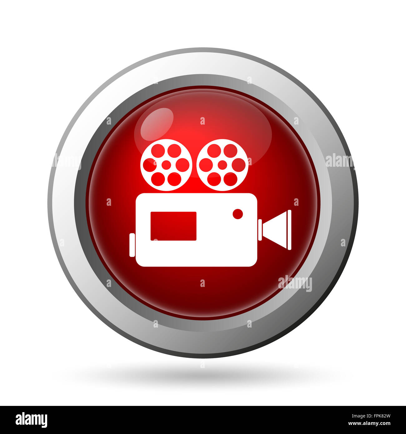 Video camera icon. Internet button on white background Stock Photo - Alamy