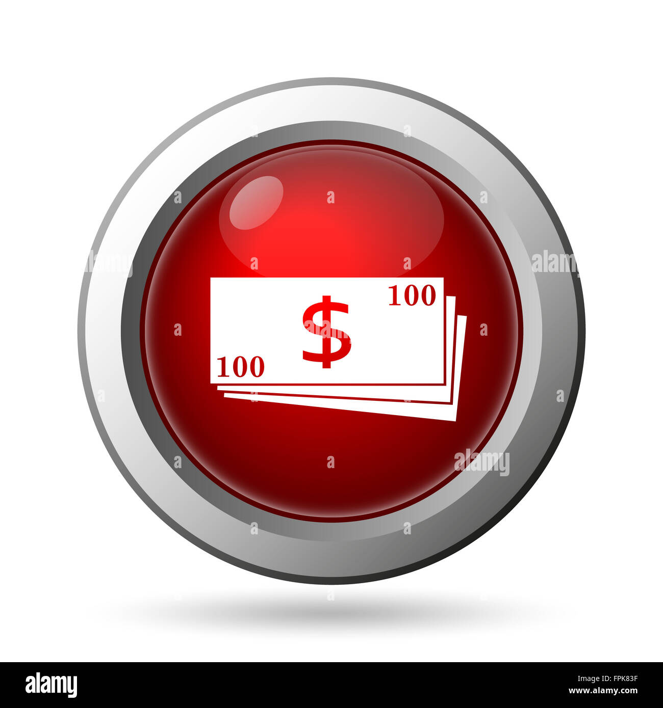 Money icon. Internet button on white background Stock Photo - Alamy