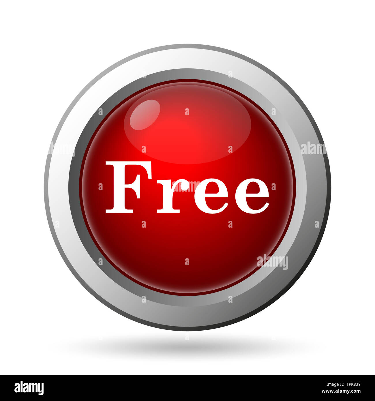 Free icon. Internet button on white background Stock Photo - Alamy