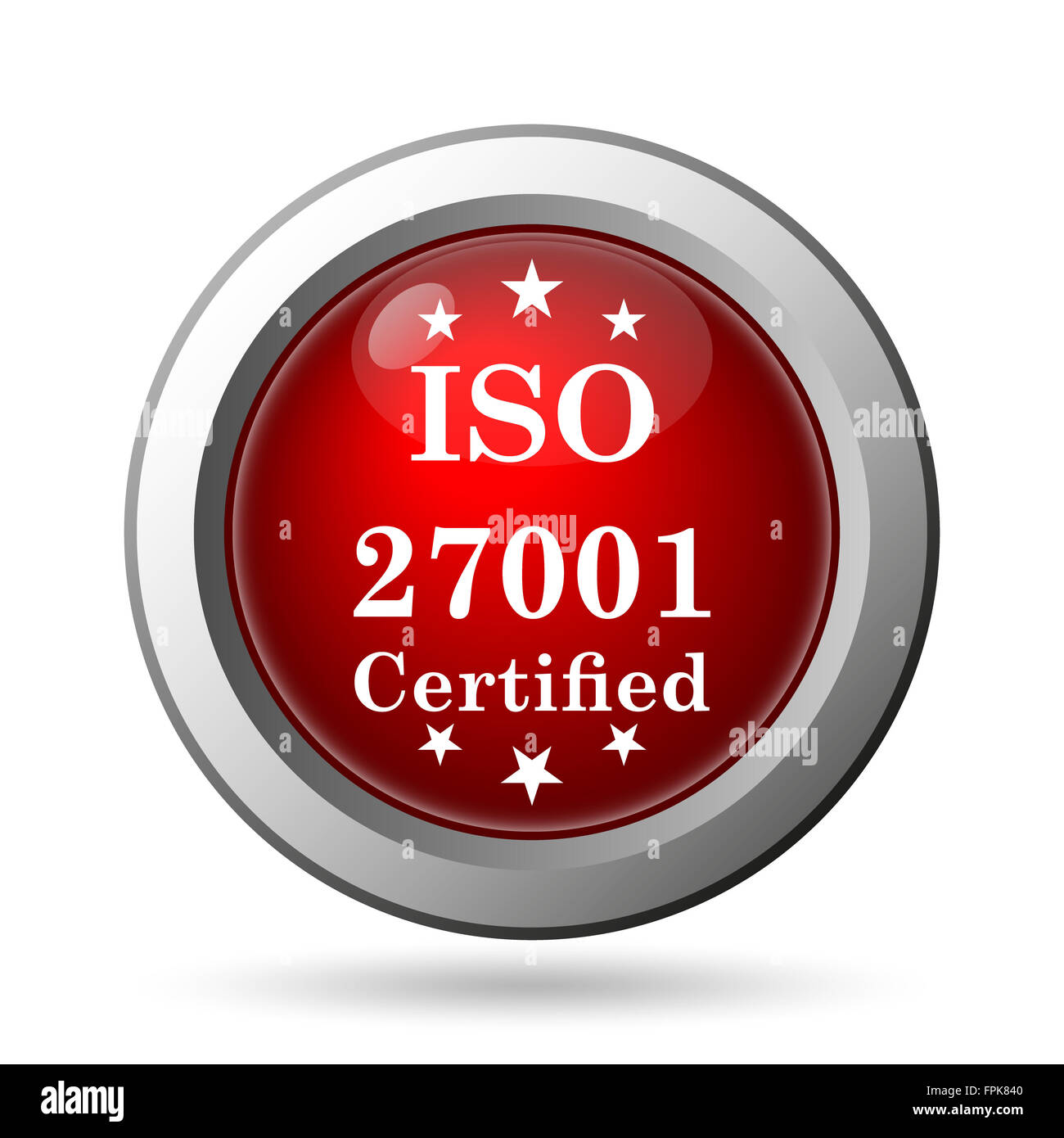 ISO 27001 icon. Internet button on white background Stock Photo - Alamy