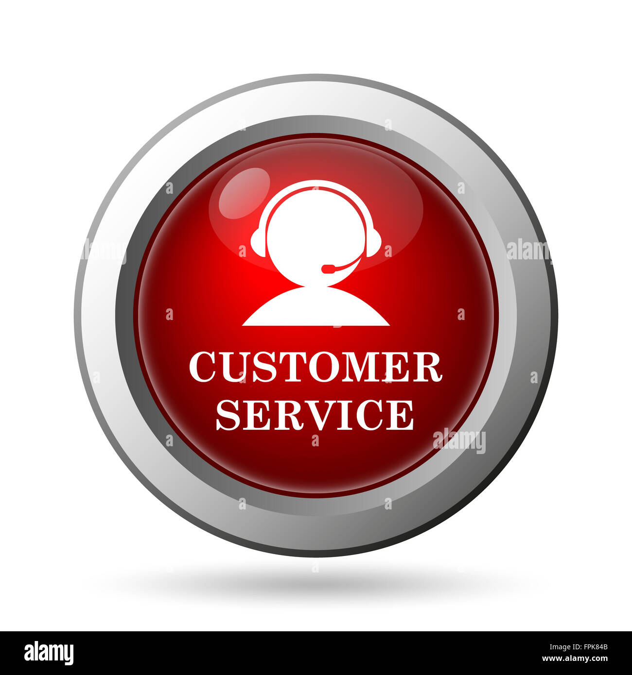 Customer service icon. Internet button on white background Stock Photo ...