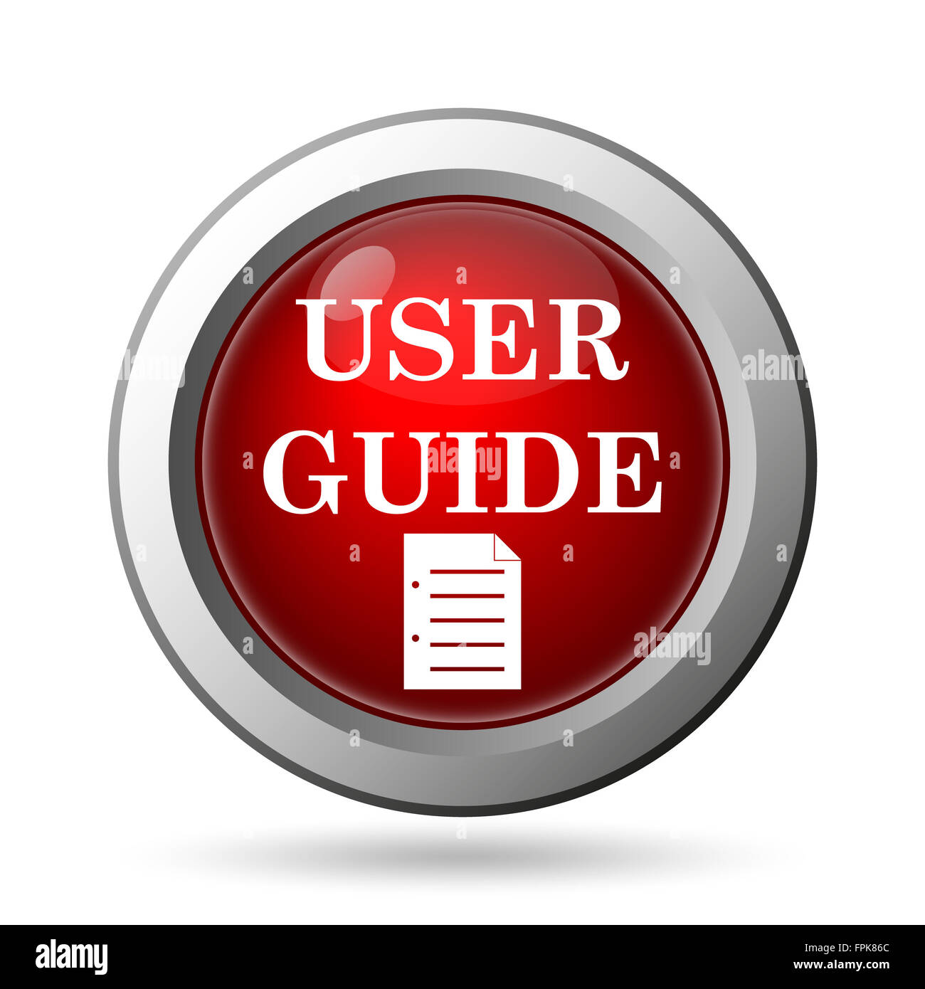 User guide icon. Internet button on white background Stock Photo - Alamy