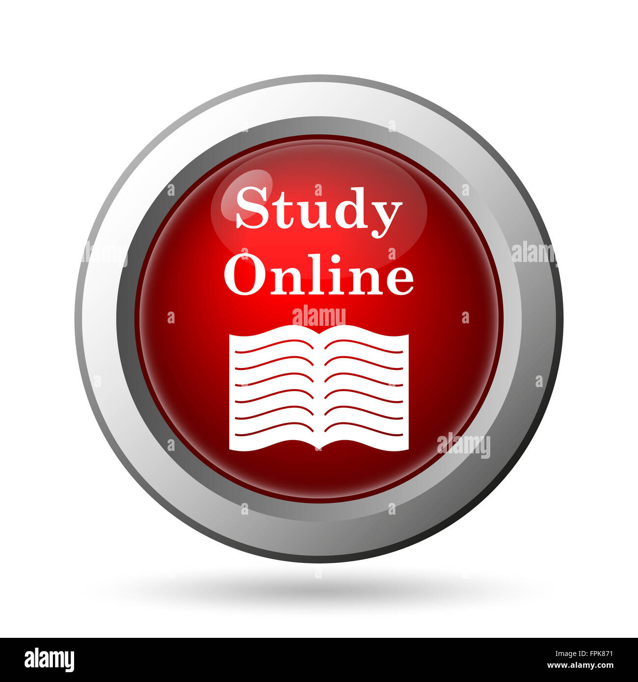 Study online icon. Internet button on white background Stock Photo - Alamy