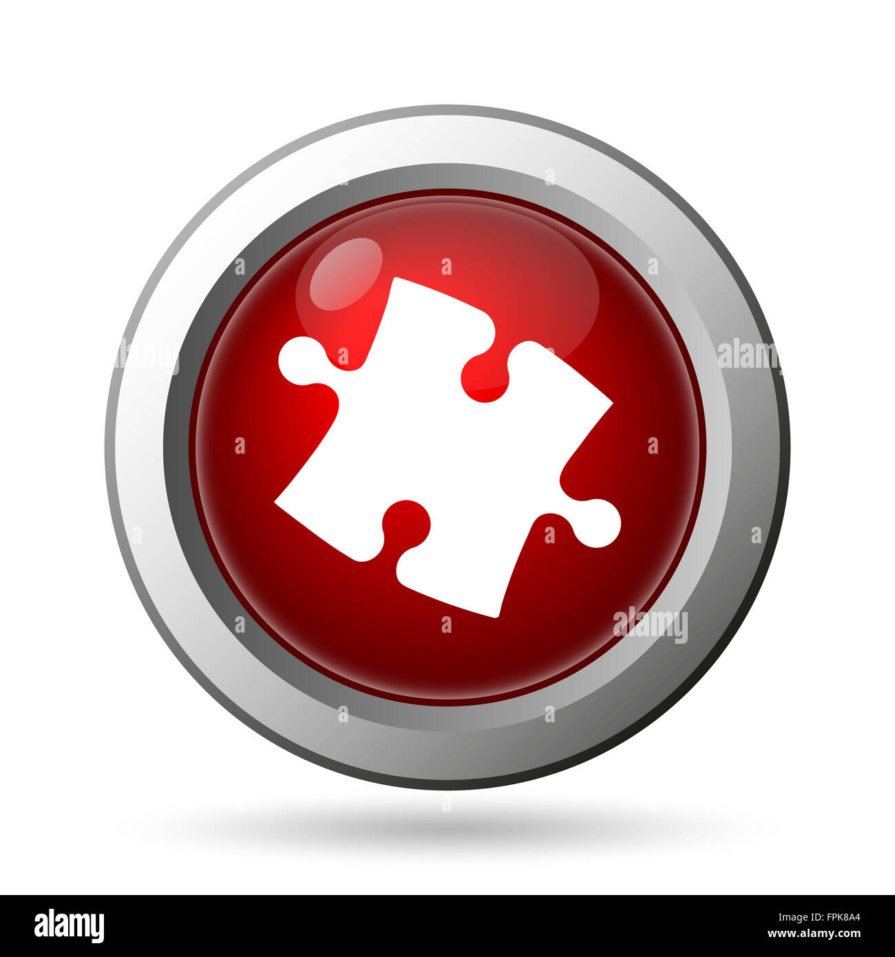 Puzzle piece icon. Internet button on white background Stock Photo - Alamy