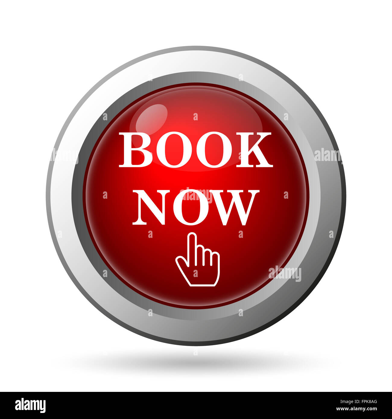 Book now icon. Internet button on white background Stock Photo - Alamy