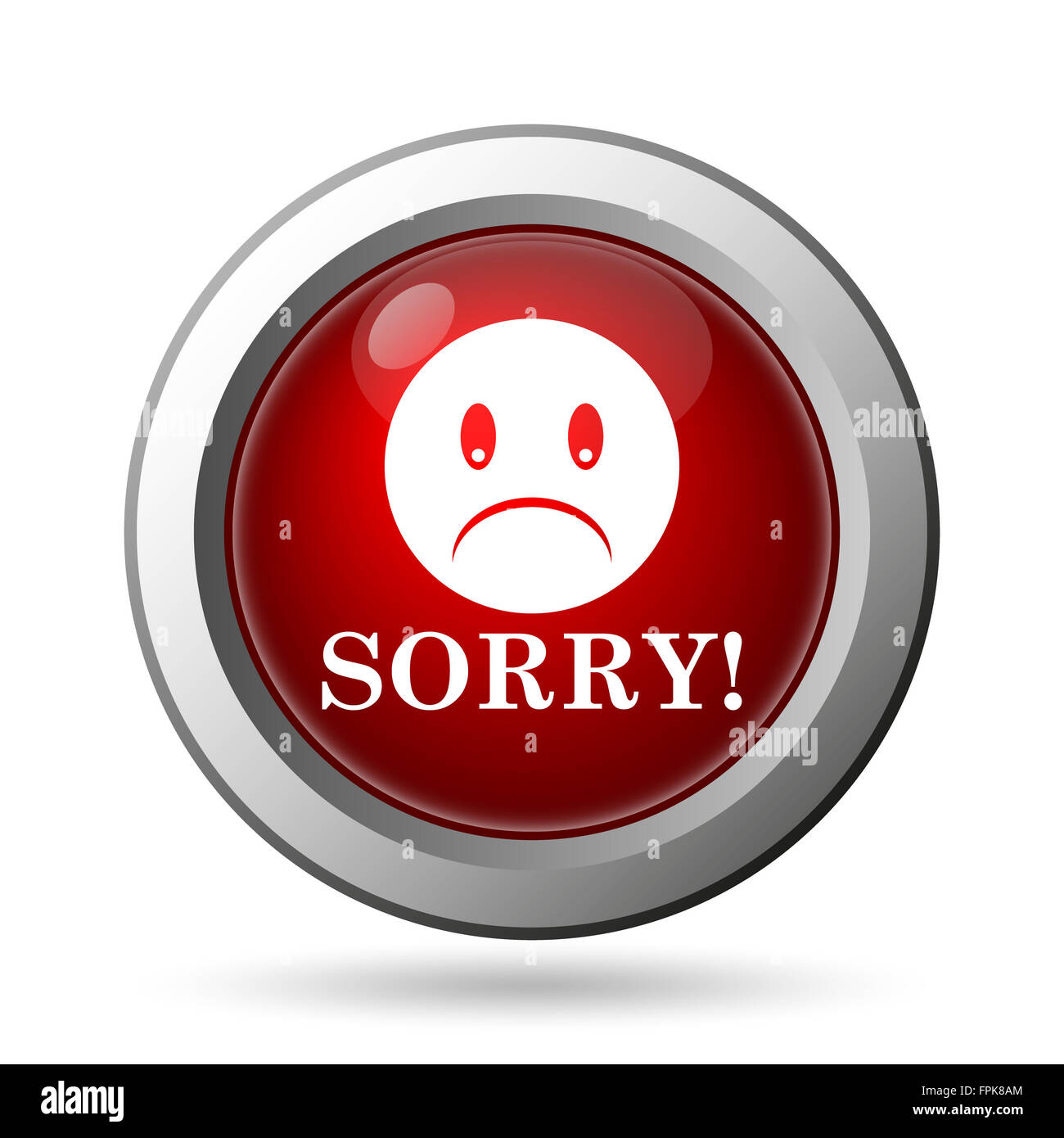 Sorry icon. Internet button on white background Stock Photo - Alamy
