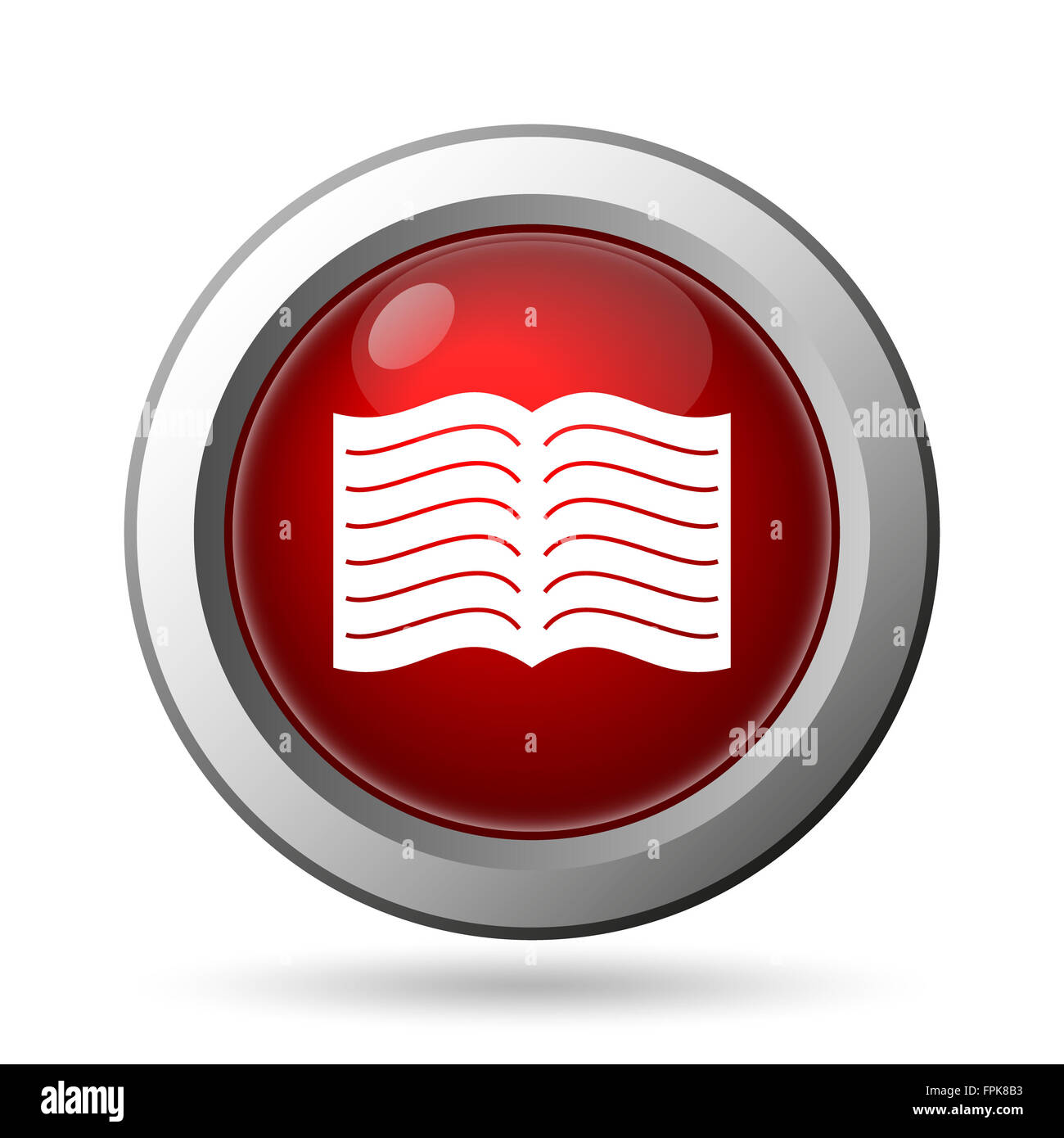 Book icon. Internet button on white background Stock Photo - Alamy