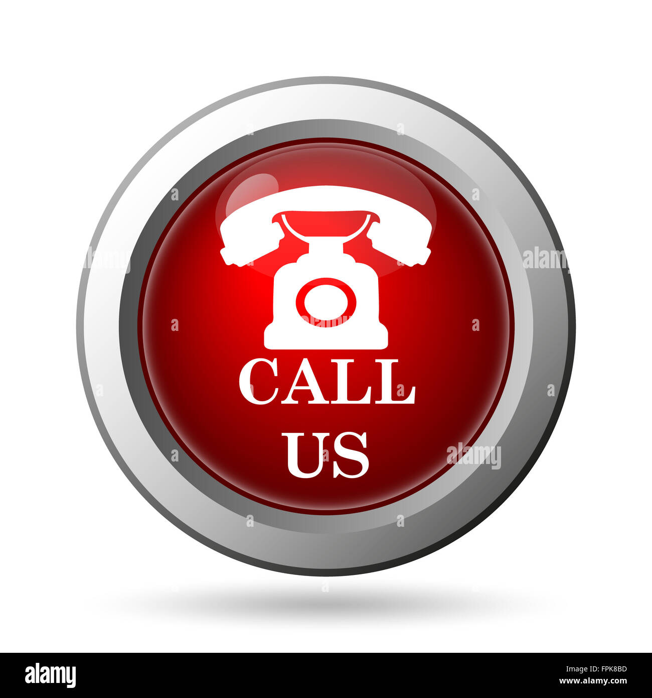 Call us icon. Internet button on white background Stock Photo - Alamy