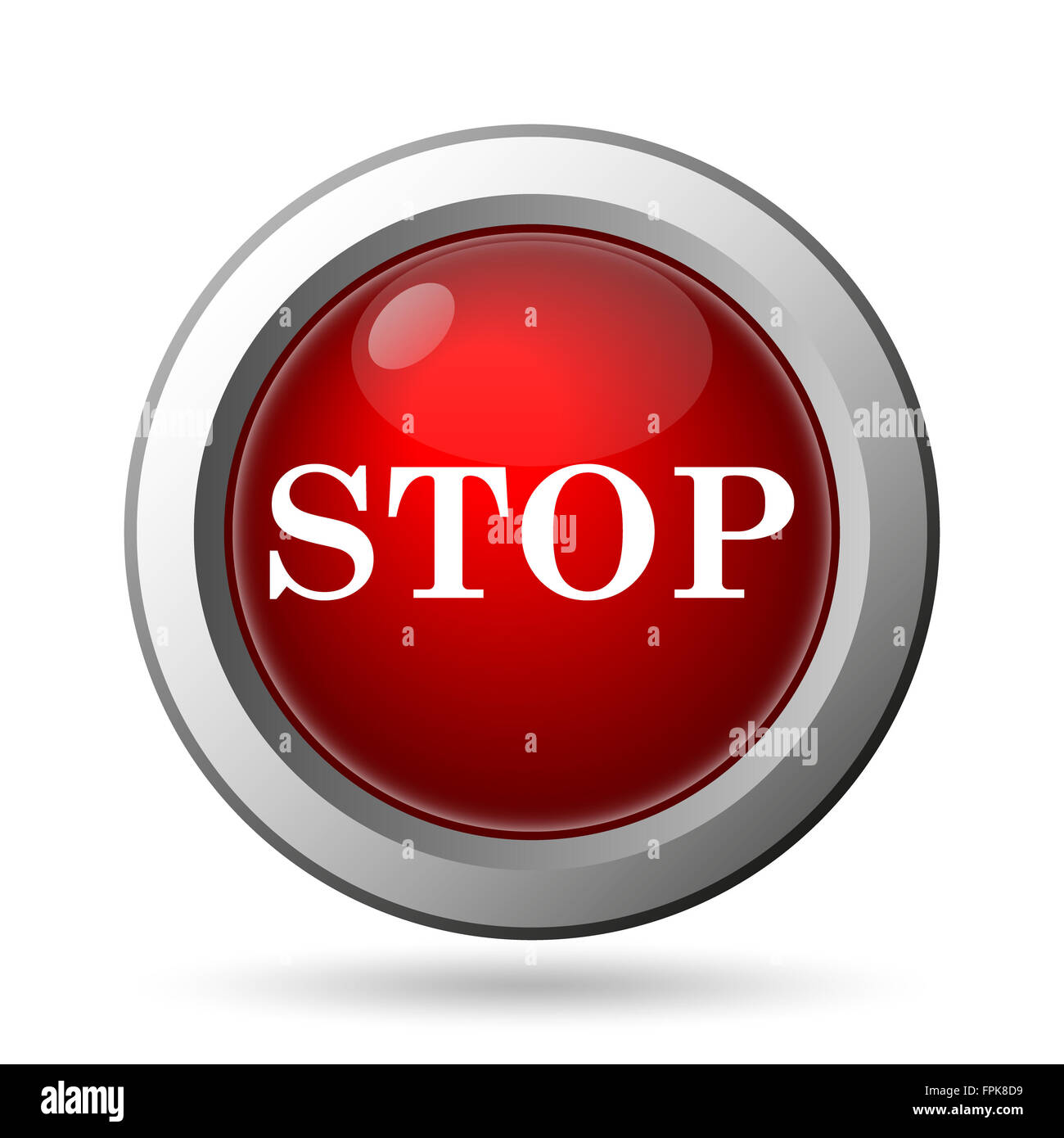 Stop icon. Internet button on white background Stock Photo - Alamy