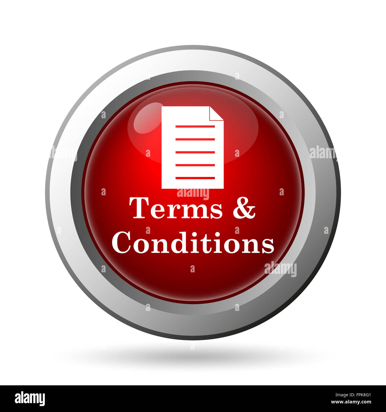 Terms and conditions icon. Internet button on white background Stock ...