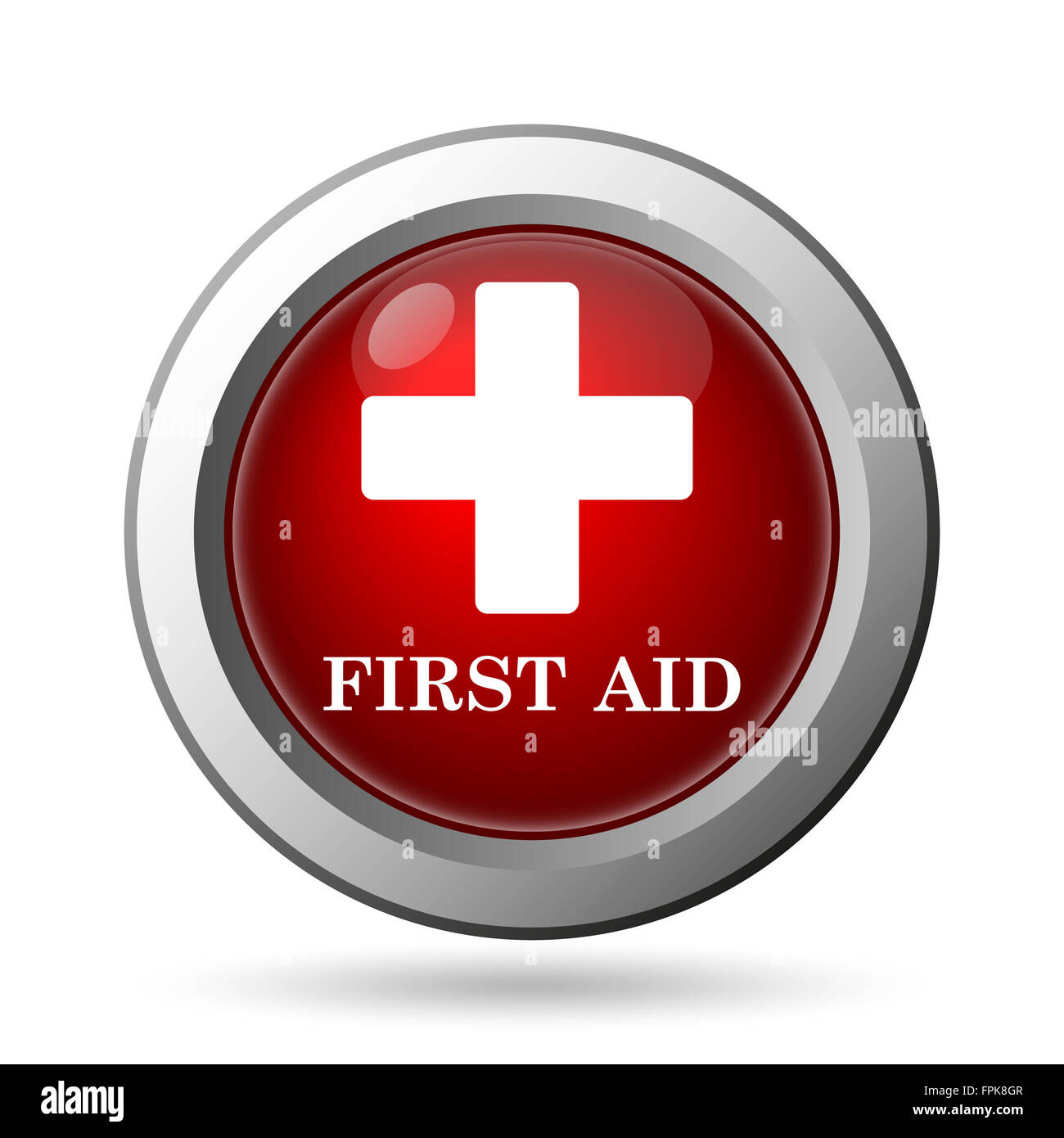 First aid icon. Internet button on white background Stock Photo - Alamy