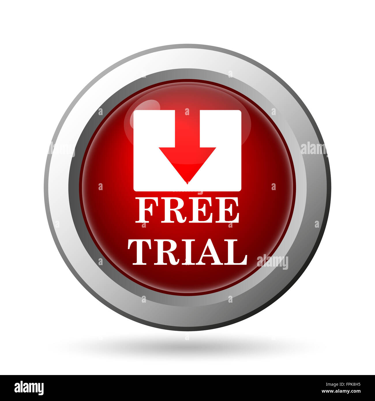 Free trial icon. Internet button on white background Stock Photo - Alamy