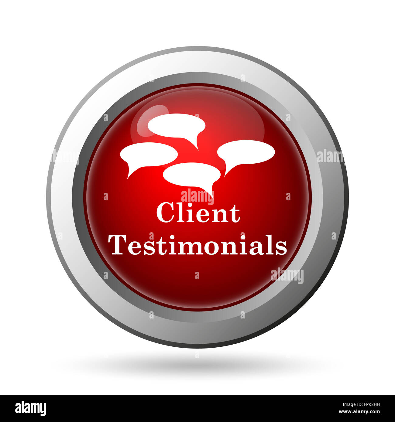 Client testimonials icon. Internet button on white background Stock ...