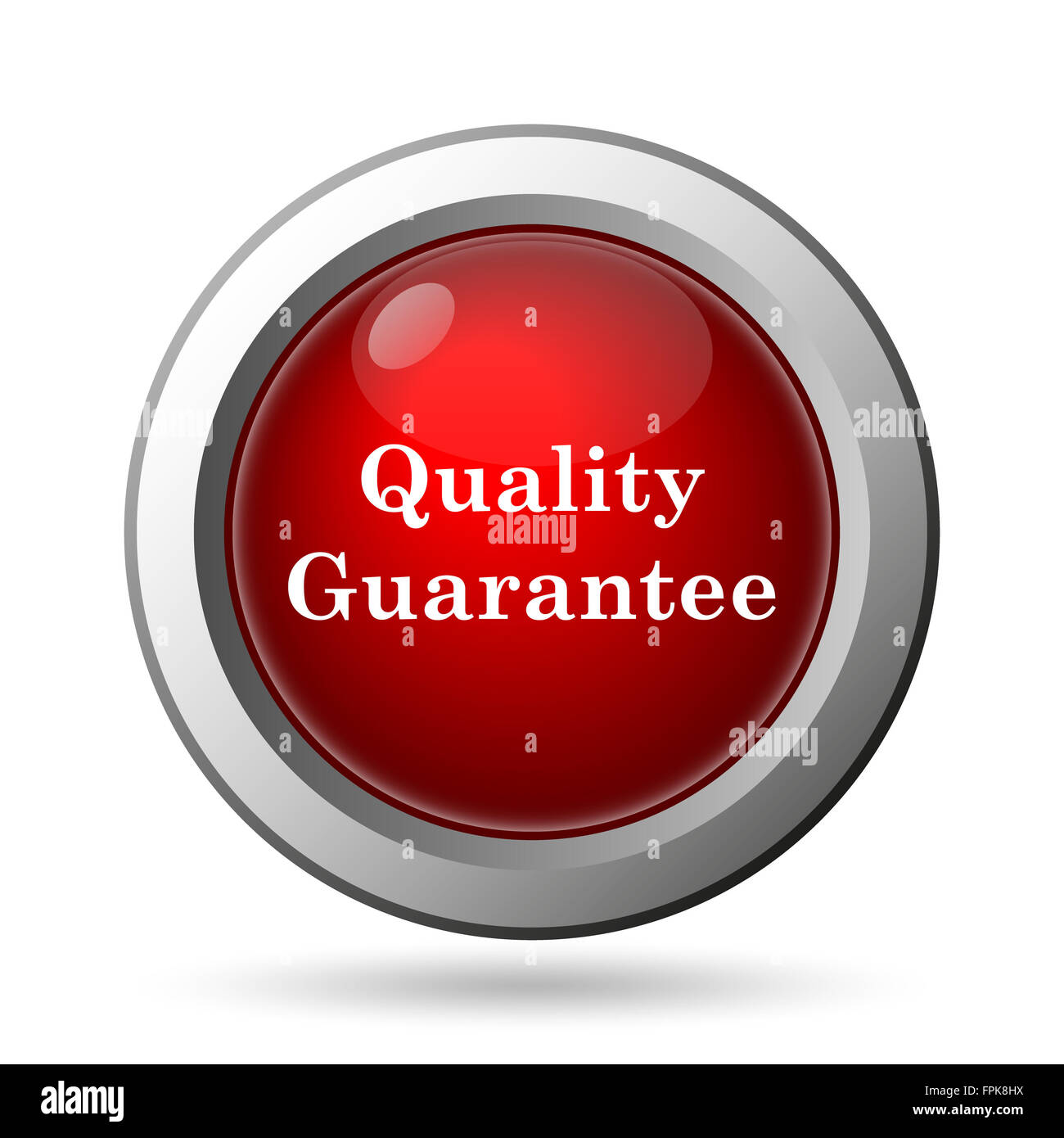 Quality guarantee icon. Internet button on white background Stock Photo ...