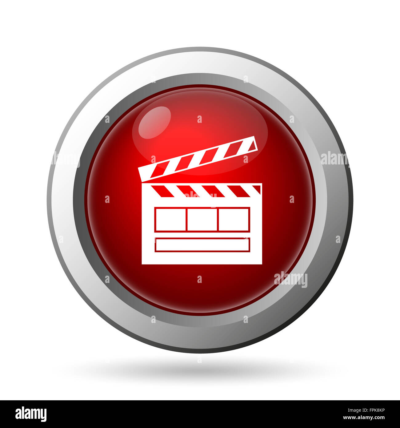 Movie icon. Internet button on white background Stock Photo - Alamy