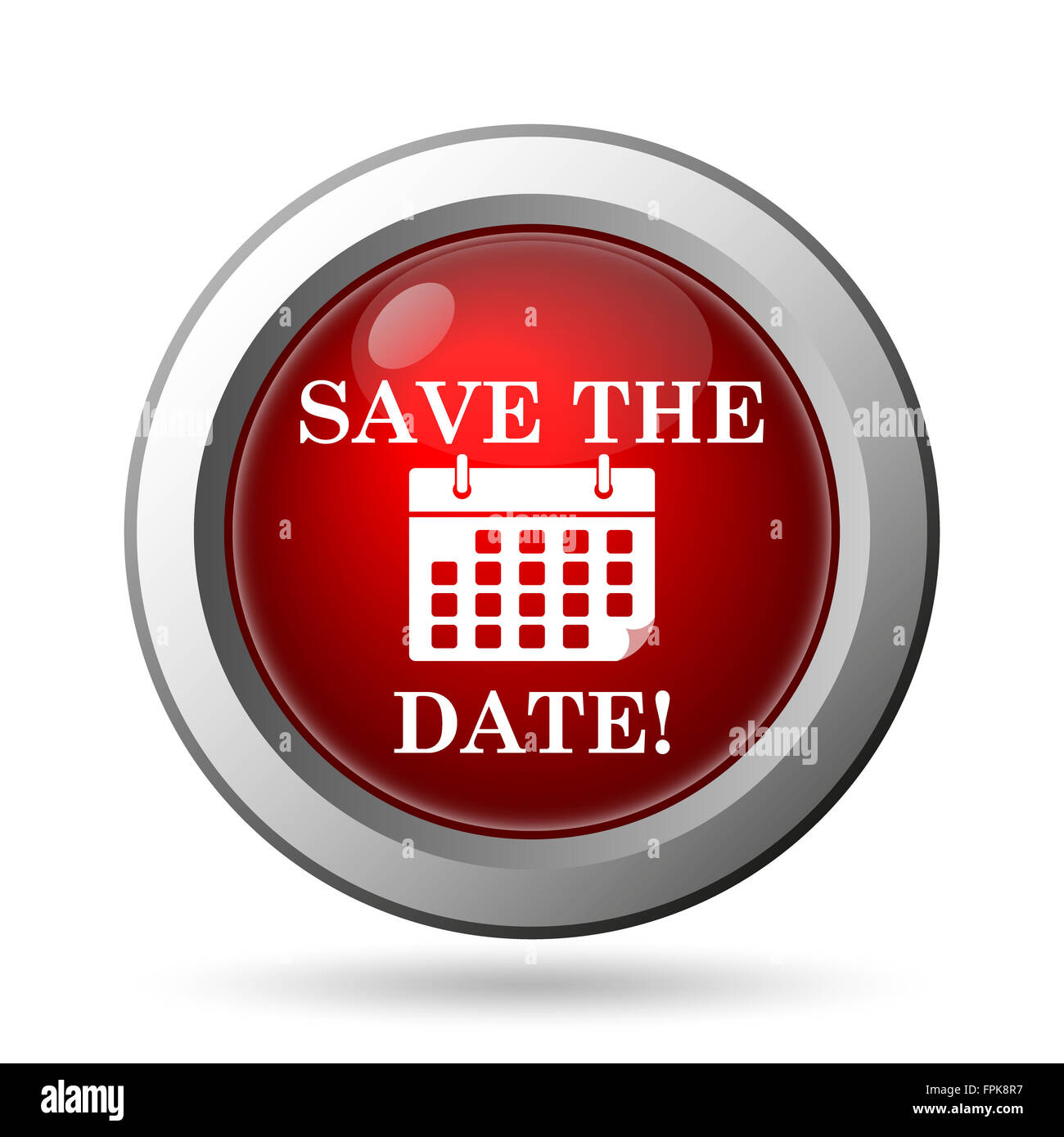 Save the date icon. Internet button on white background Stock Photo - Alamy
