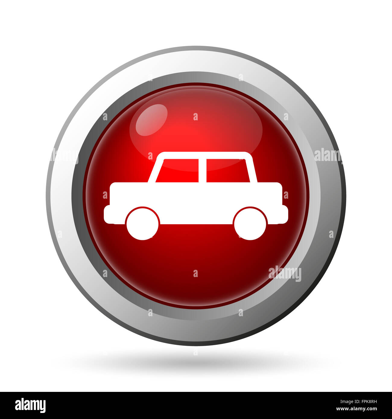 Car icon. Internet button on white background Stock Photo - Alamy