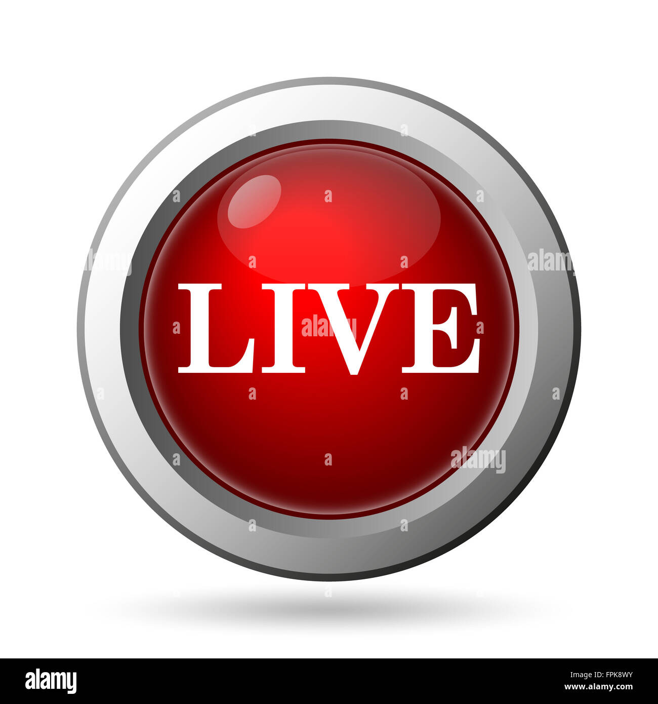 Live icon. Internet button on white background Stock Photo - Alamy