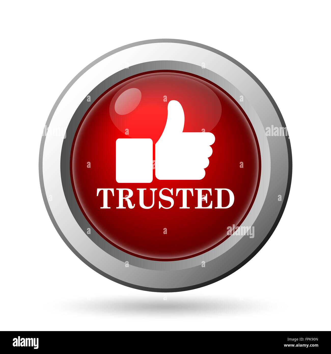 Trusted icon. Internet button on white background Stock Photo - Alamy