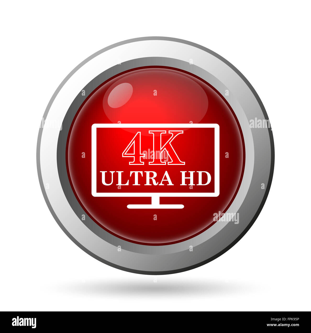 4K ultra HD icon. Internet button on white background Stock Photo - Alamy
