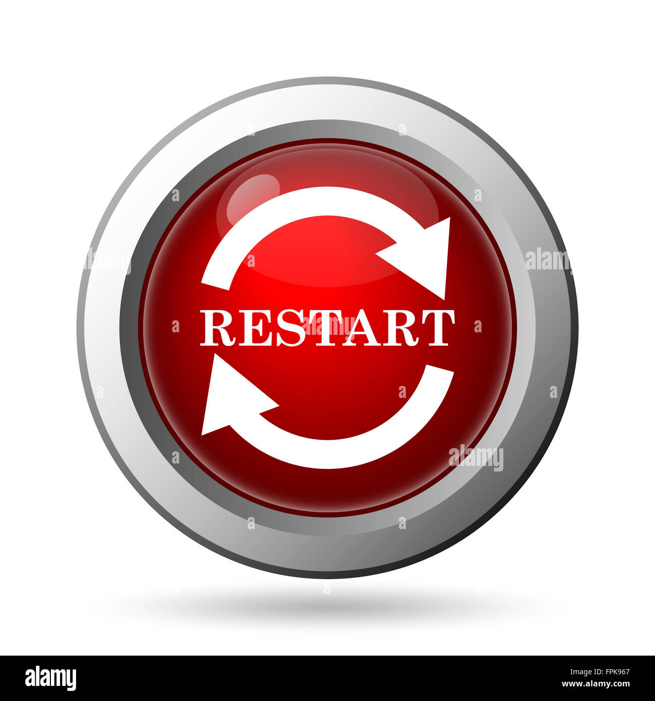 Restart icon. Internet button on white background Stock Photo - Alamy