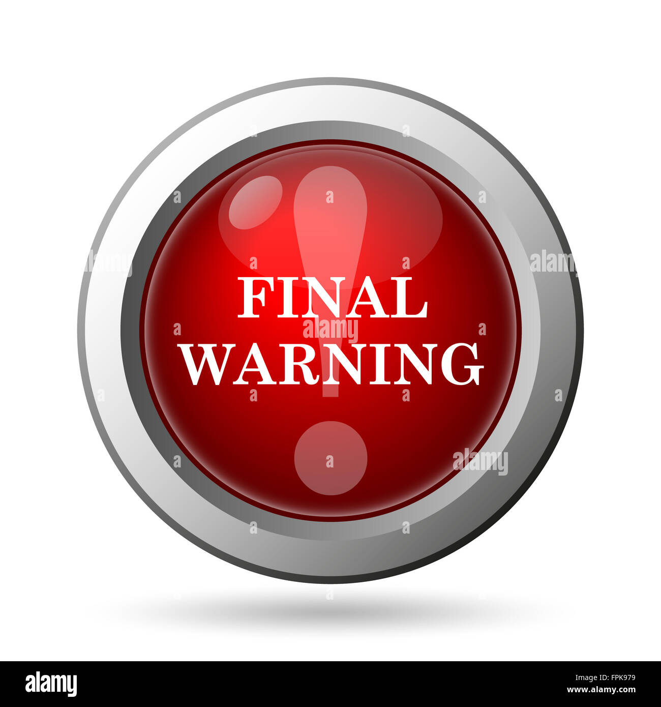 Final warning icon. Internet button on white background Stock Photo - Alamy
