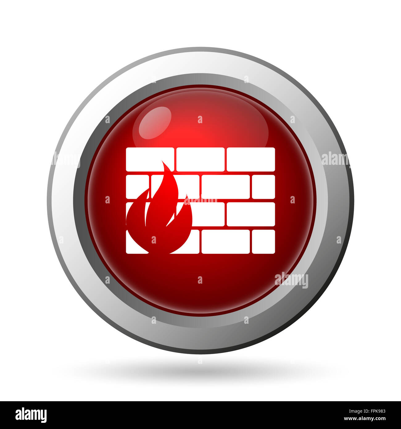 Firewall icon. Internet button on white background Stock Photo - Alamy
