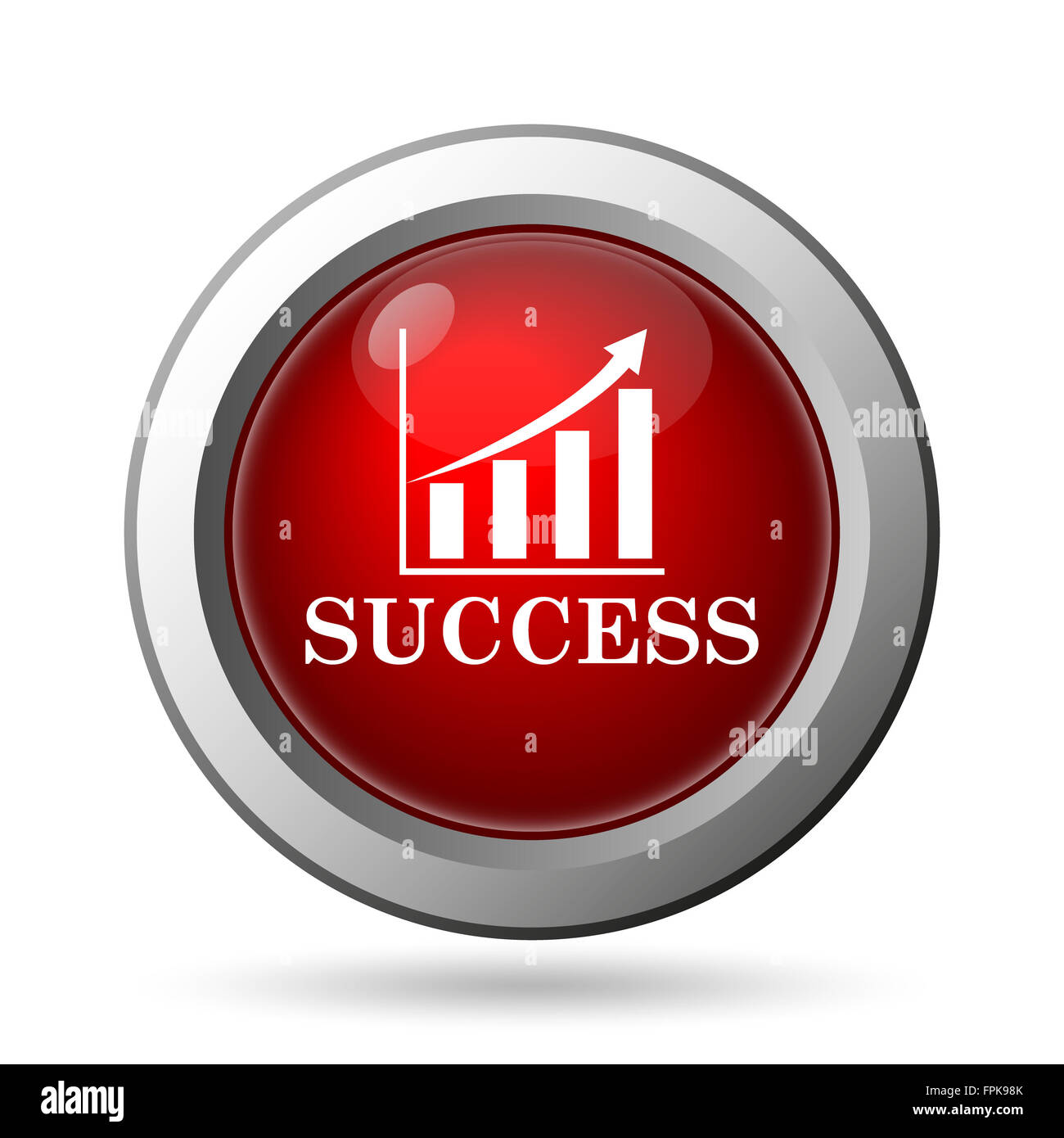 Success icon. Internet button on white background Stock Photo - Alamy