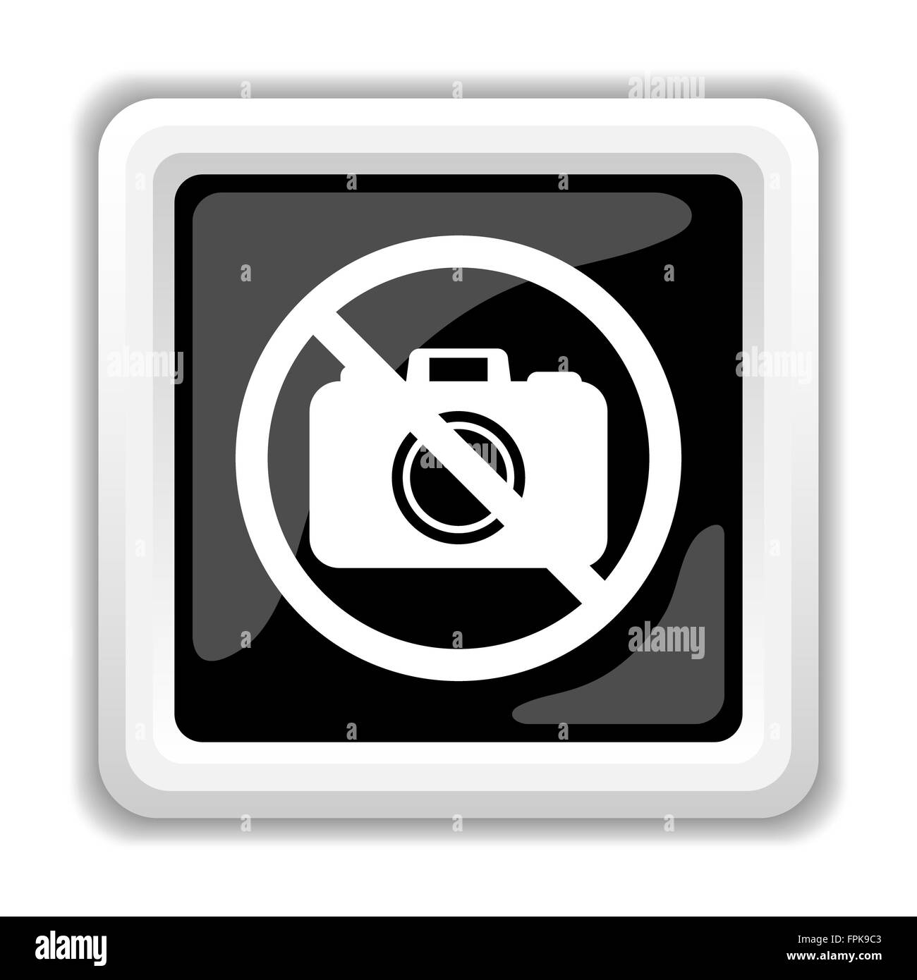 Forbidden camera icon. Internet button on white background Stock Photo ...