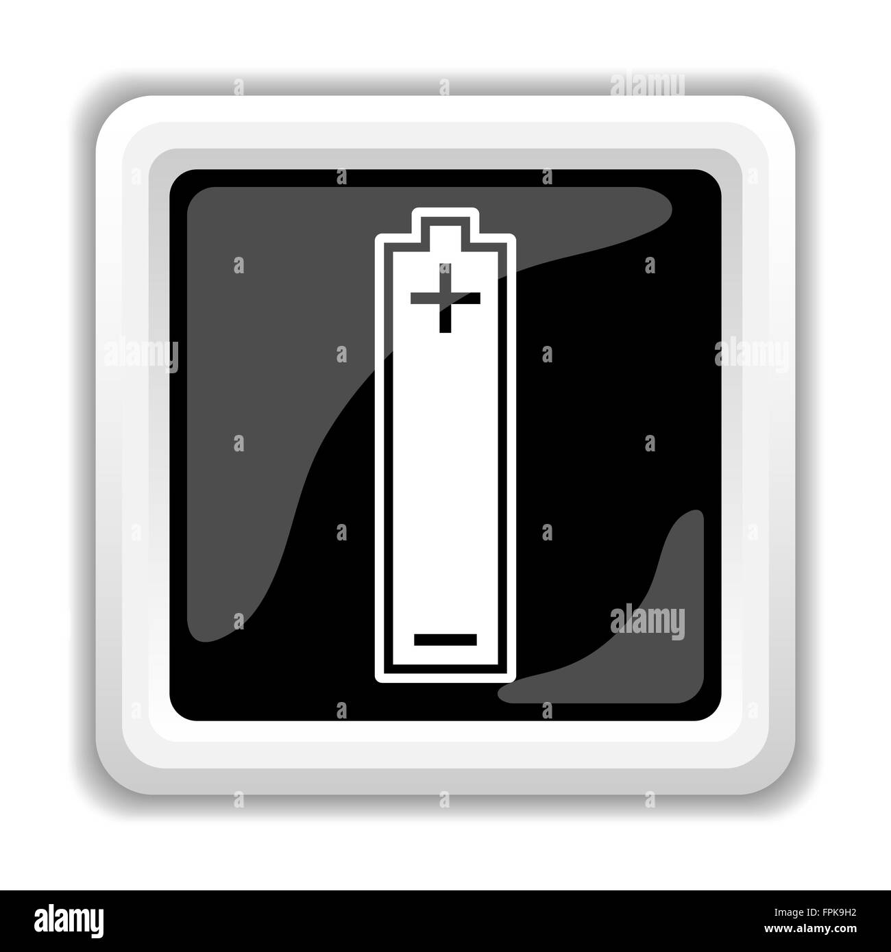 Battery icon. Internet button on white background Stock Photo - Alamy