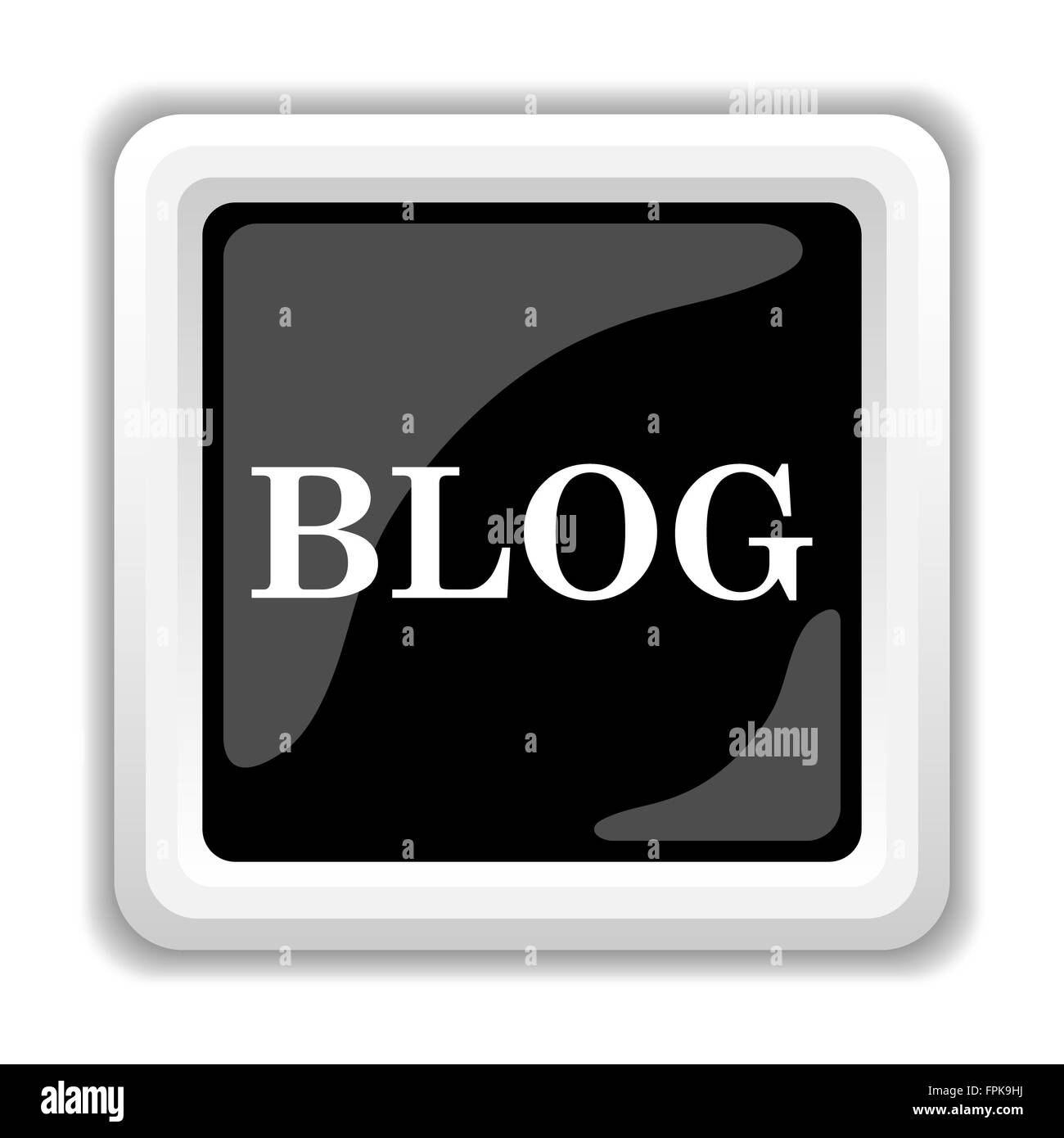 Blog icon. Internet button on white background Stock Photo - Alamy
