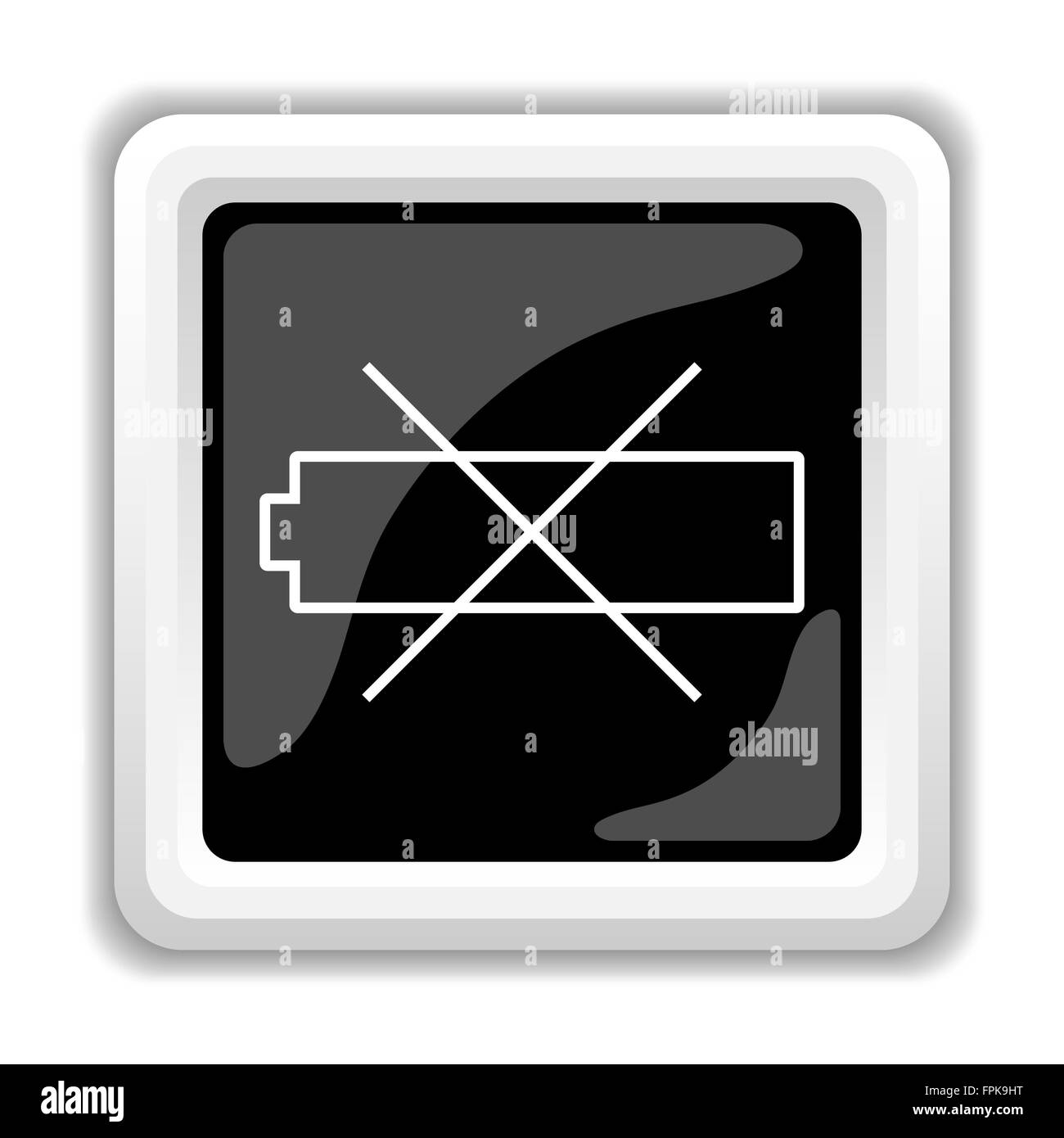 Empty battery icon. Internet button on white background Stock Photo - Alamy