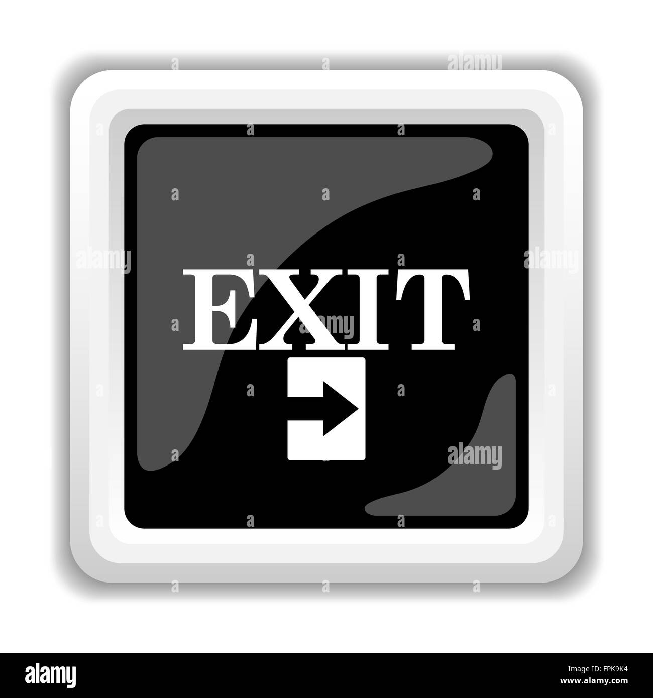 Exit icon. Internet button on white background Stock Photo - Alamy