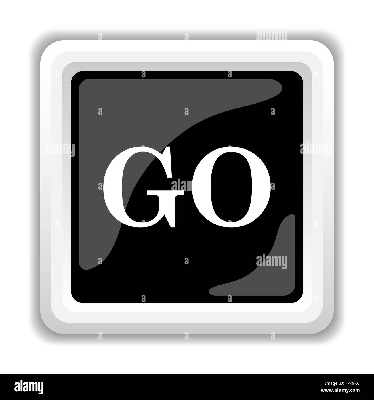 GO icon. Internet button on white background Stock Photo - Alamy