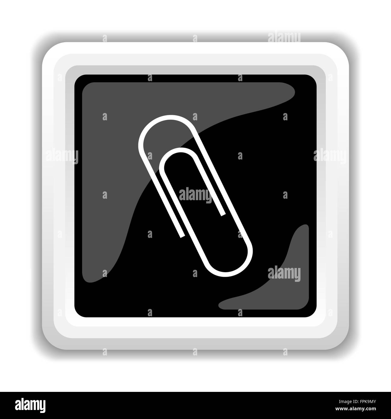 Paperclip icon. Internet button on white background Stock Photo - Alamy