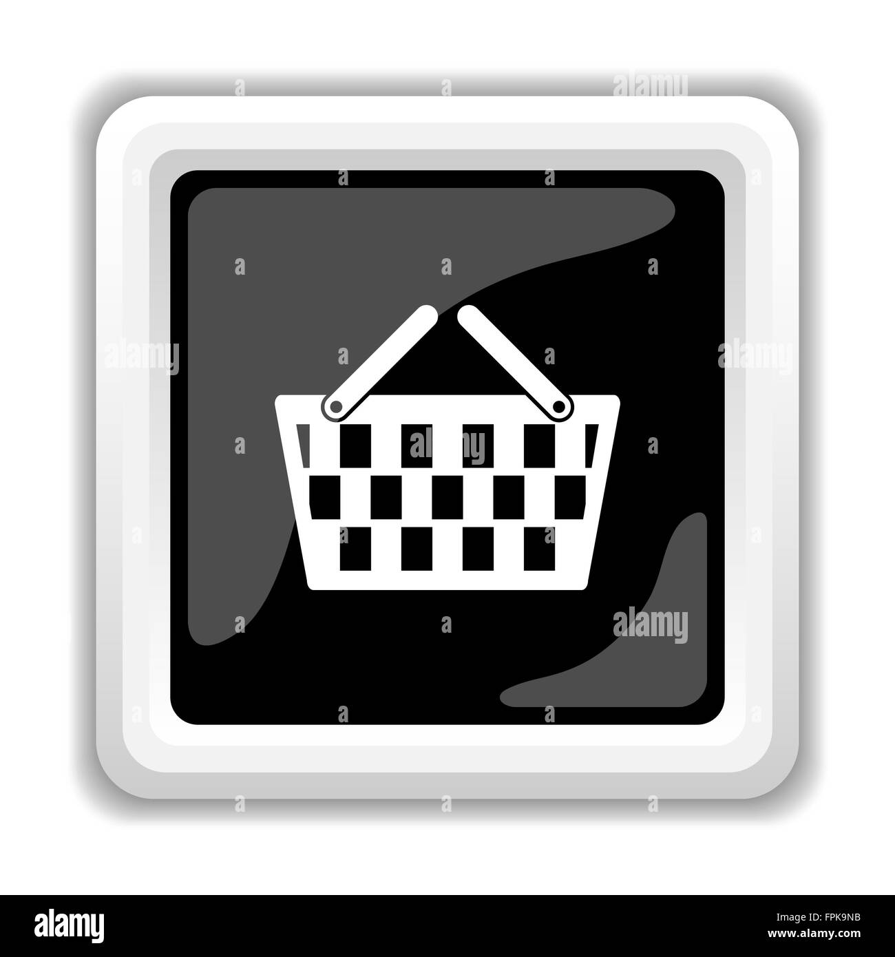 Shopping basket icon. Internet button on white background Stock Photo ...