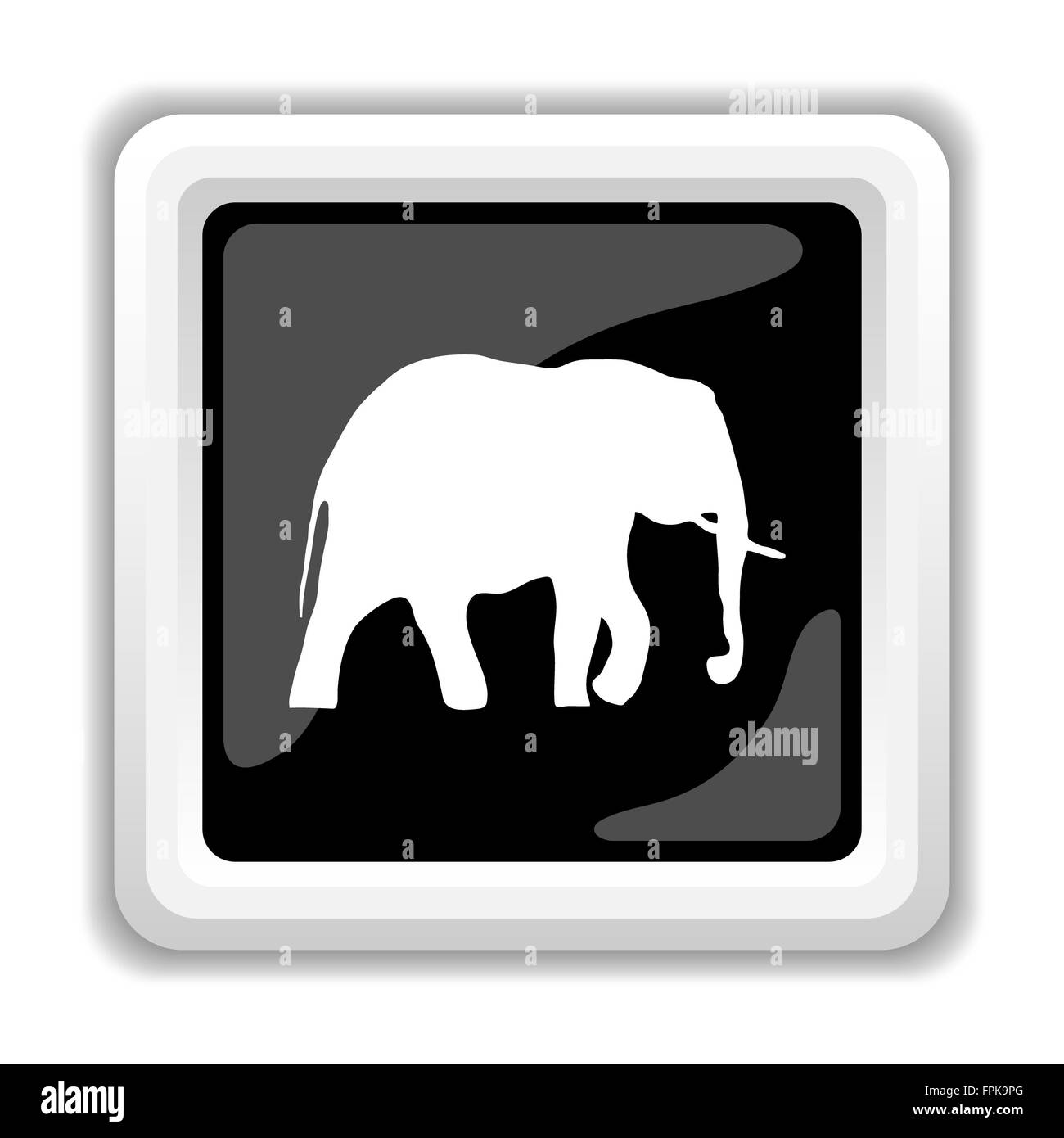 Elephant icon. Internet button on white background Stock Photo - Alamy