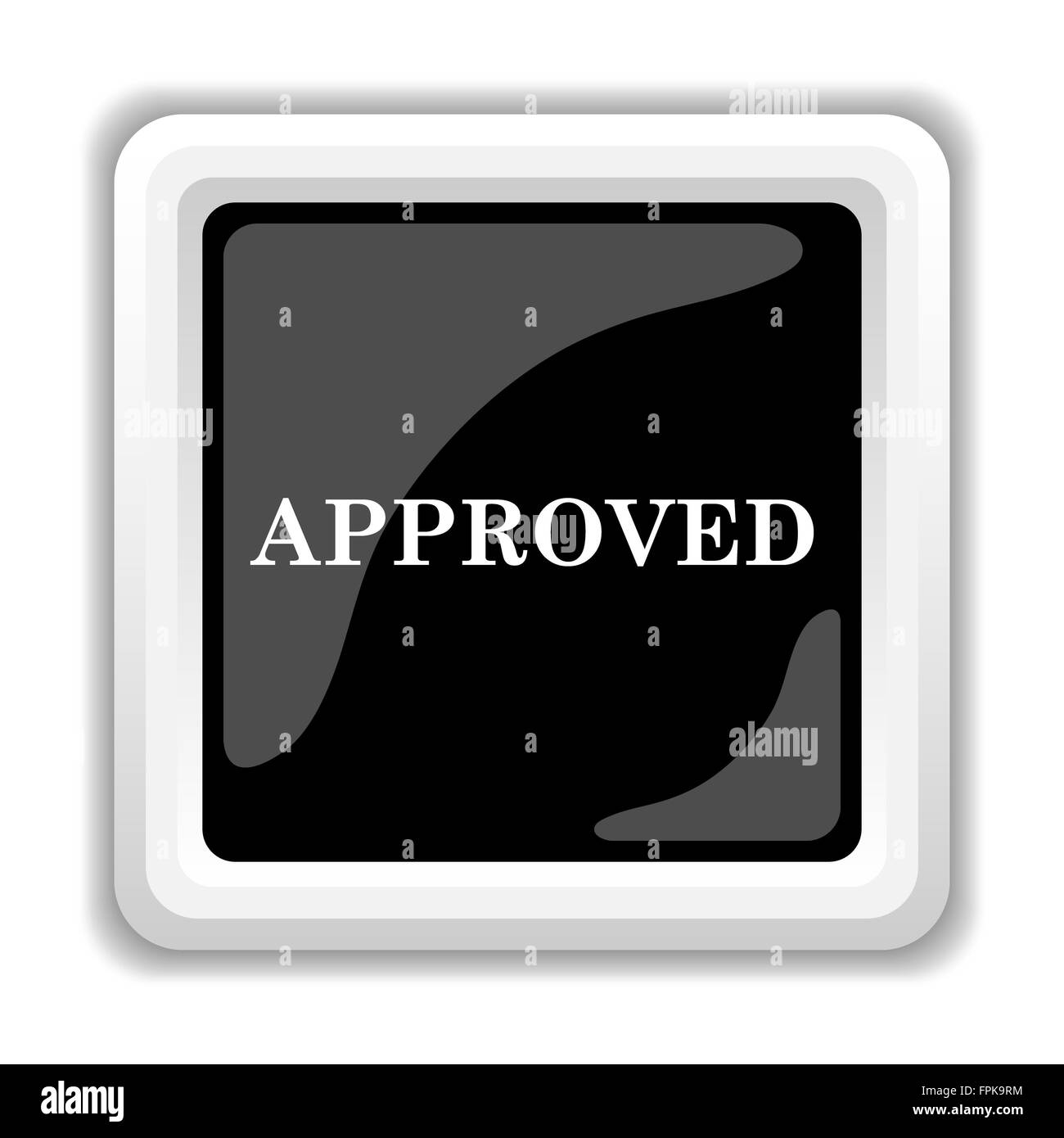 Approved icon. Internet button on white background Stock Photo - Alamy
