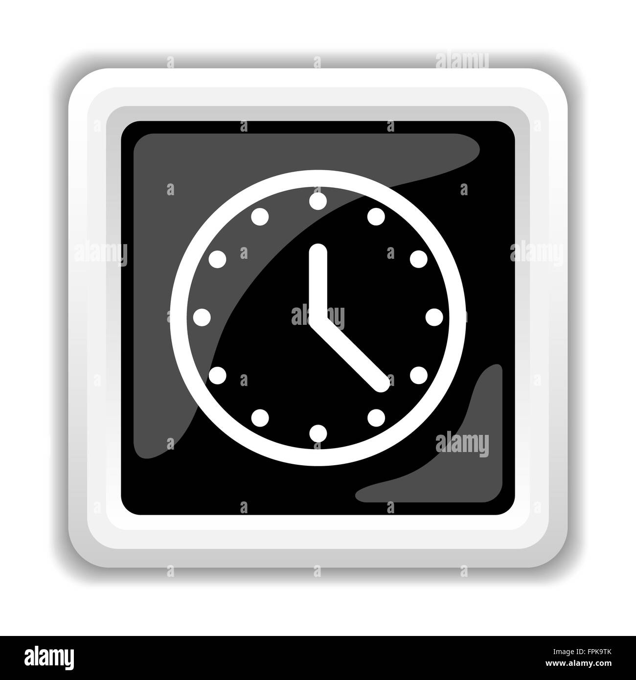 Clock icon. Internet button on white background Stock Photo - Alamy