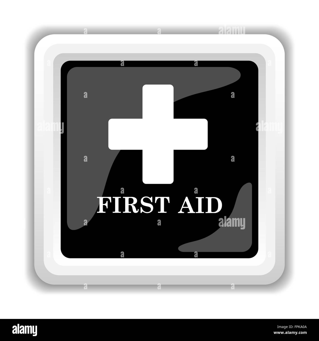 First aid icon. Internet button on white background Stock Photo - Alamy