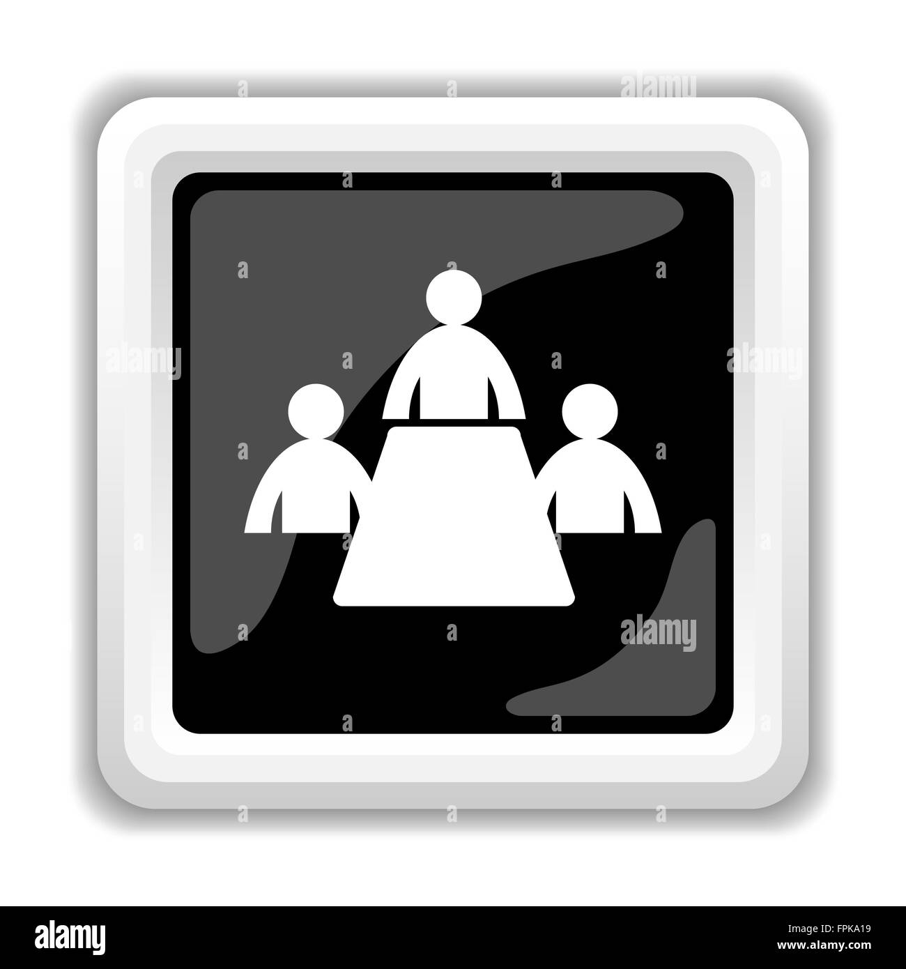 Meeting room icon. Internet button on white background Stock Photo - Alamy