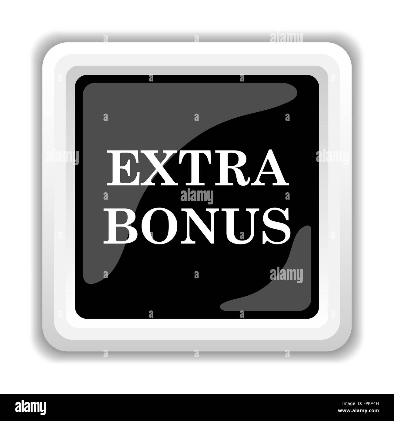 Extra bonus icon. Internet button on white background Stock Photo - Alamy