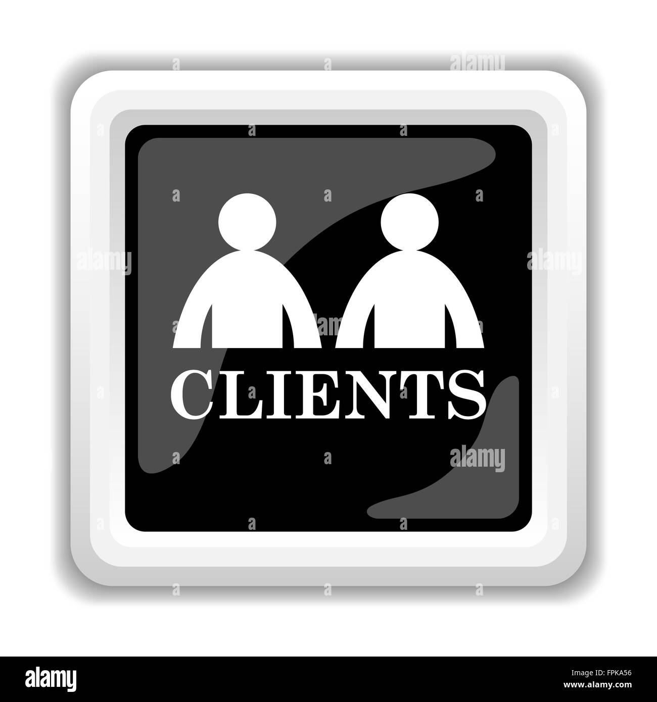 Clients icon. Internet button on white background Stock Photo - Alamy