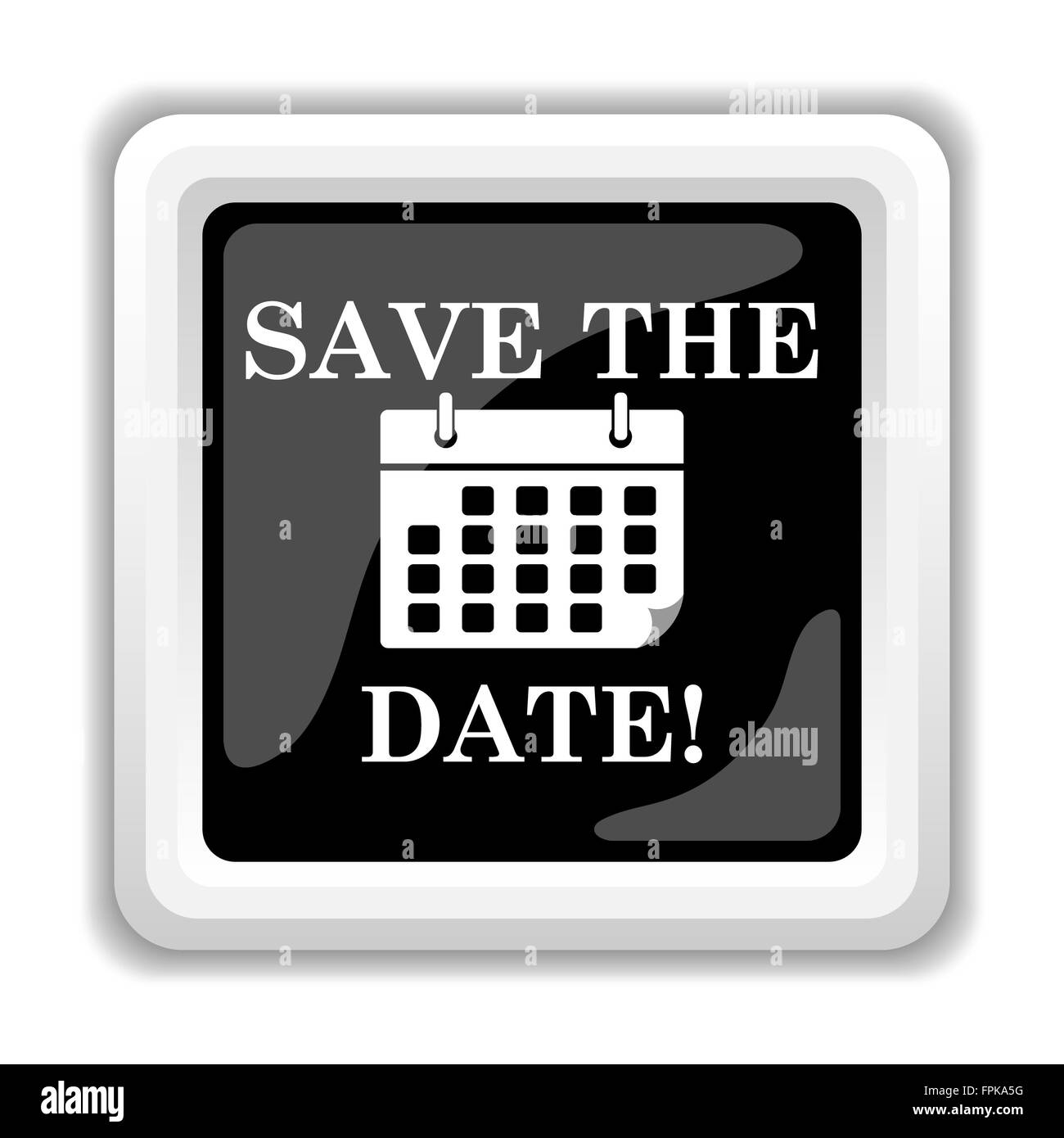 Save the date icon. Internet button on white background Stock Photo - Alamy