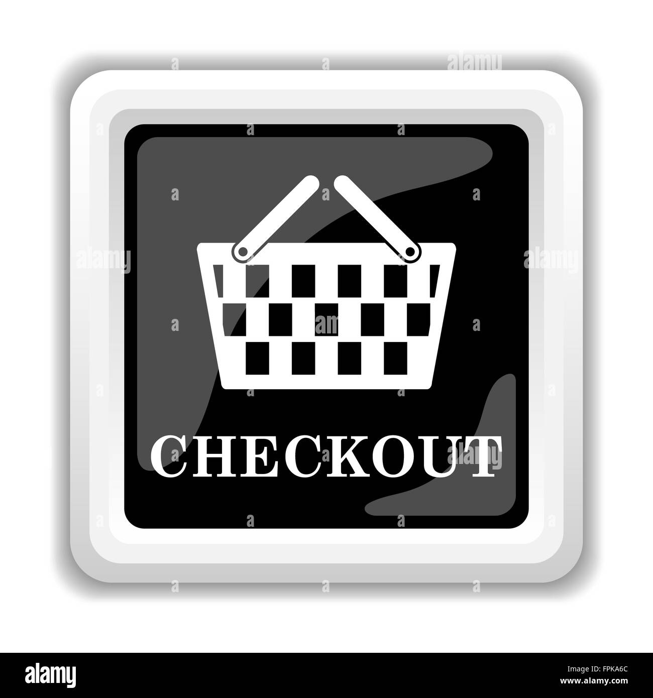 Checkout icon. Internet button on white background Stock Photo - Alamy