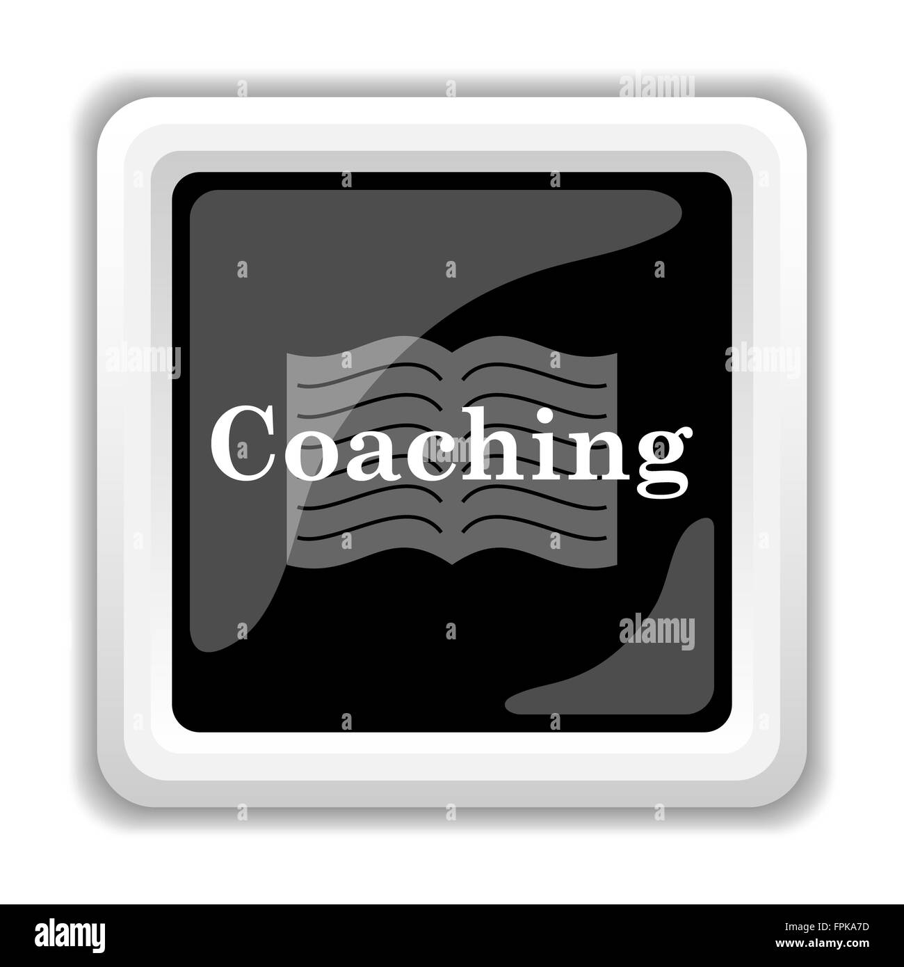 Coaching icon. Internet button on white background Stock Photo - Alamy