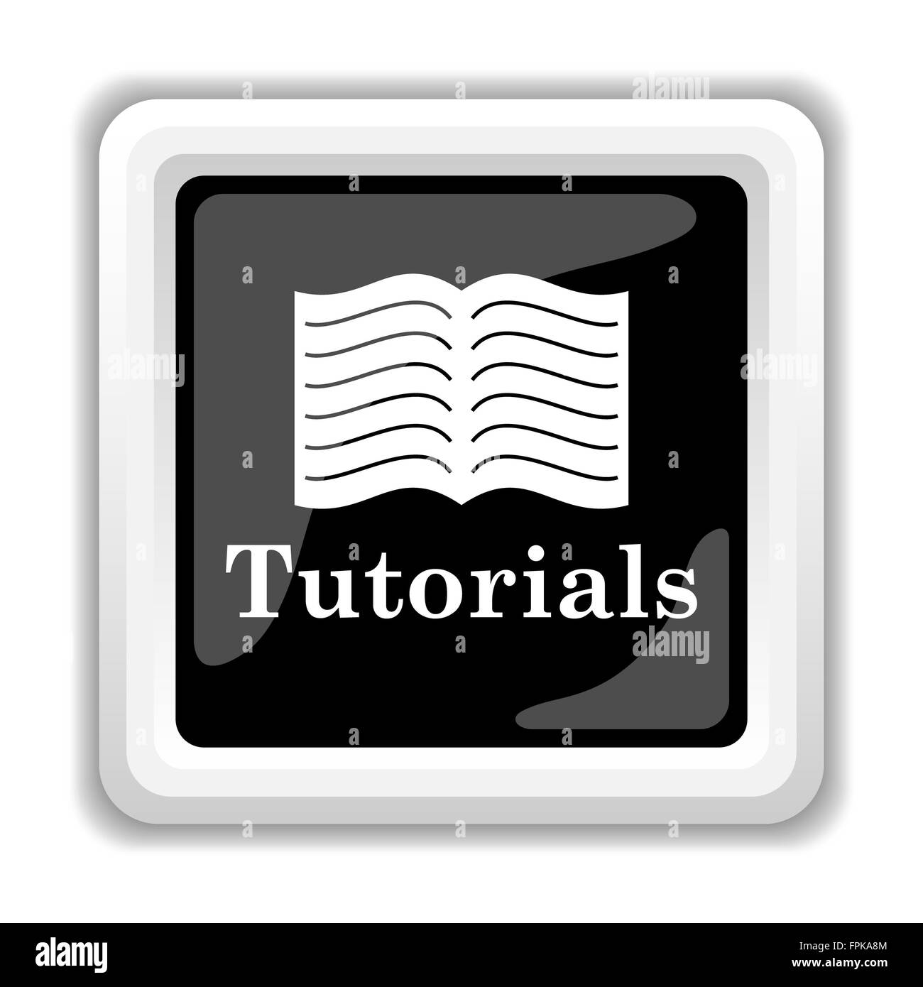 Tutorials icon. Internet button on white background Stock Photo - Alamy