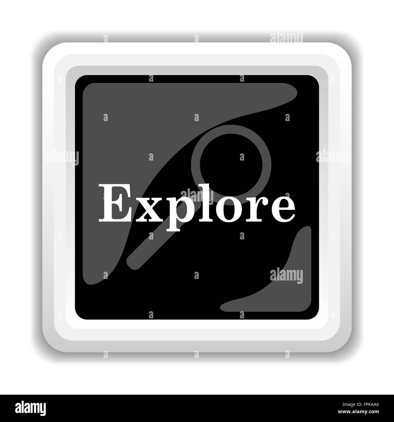 Explore icon. Internet button on white background Stock Photo - Alamy