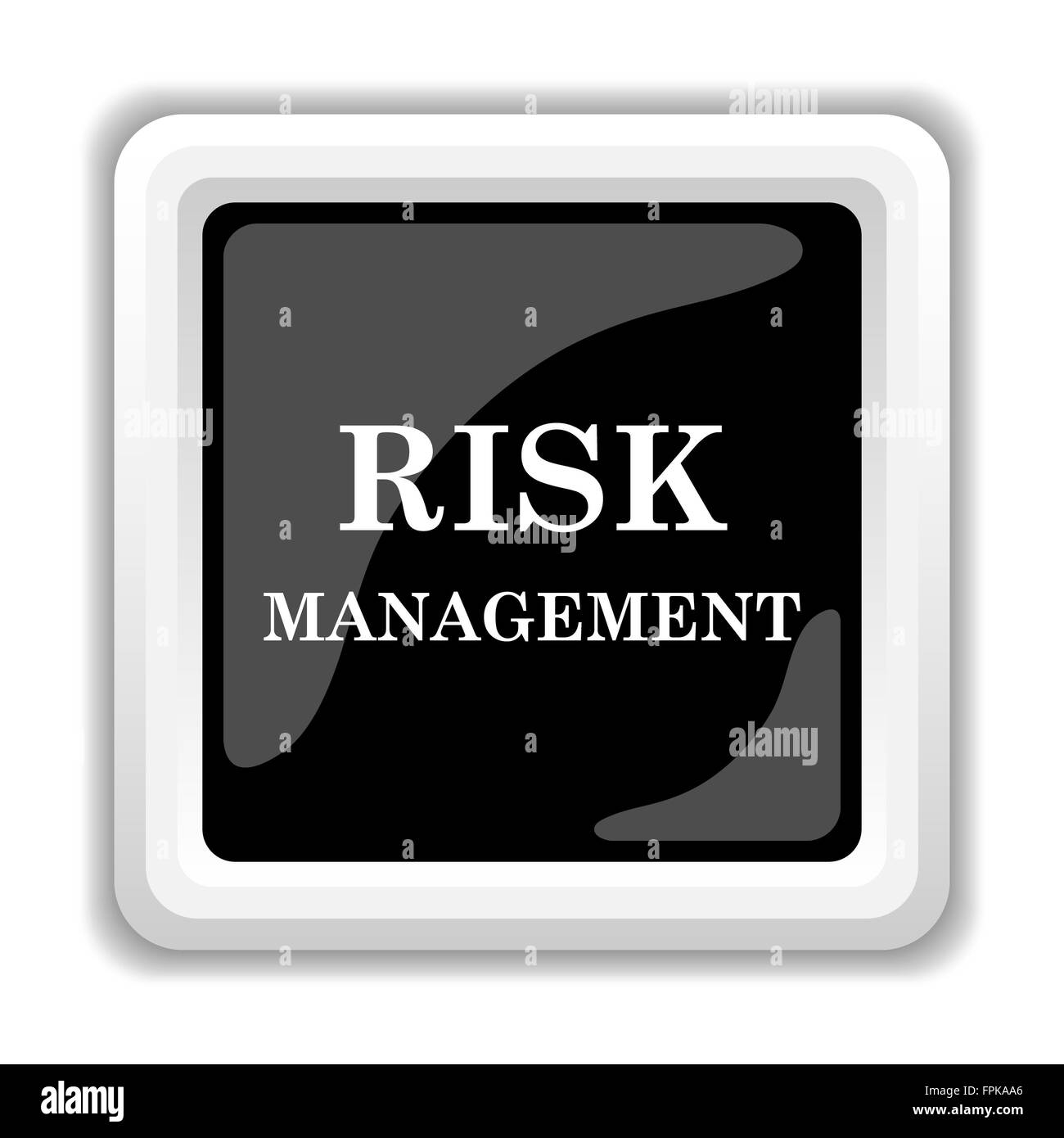Risk management icon. Internet button on white background Stock Photo ... Risk management icon. Internet button on white background Stock Photo ...